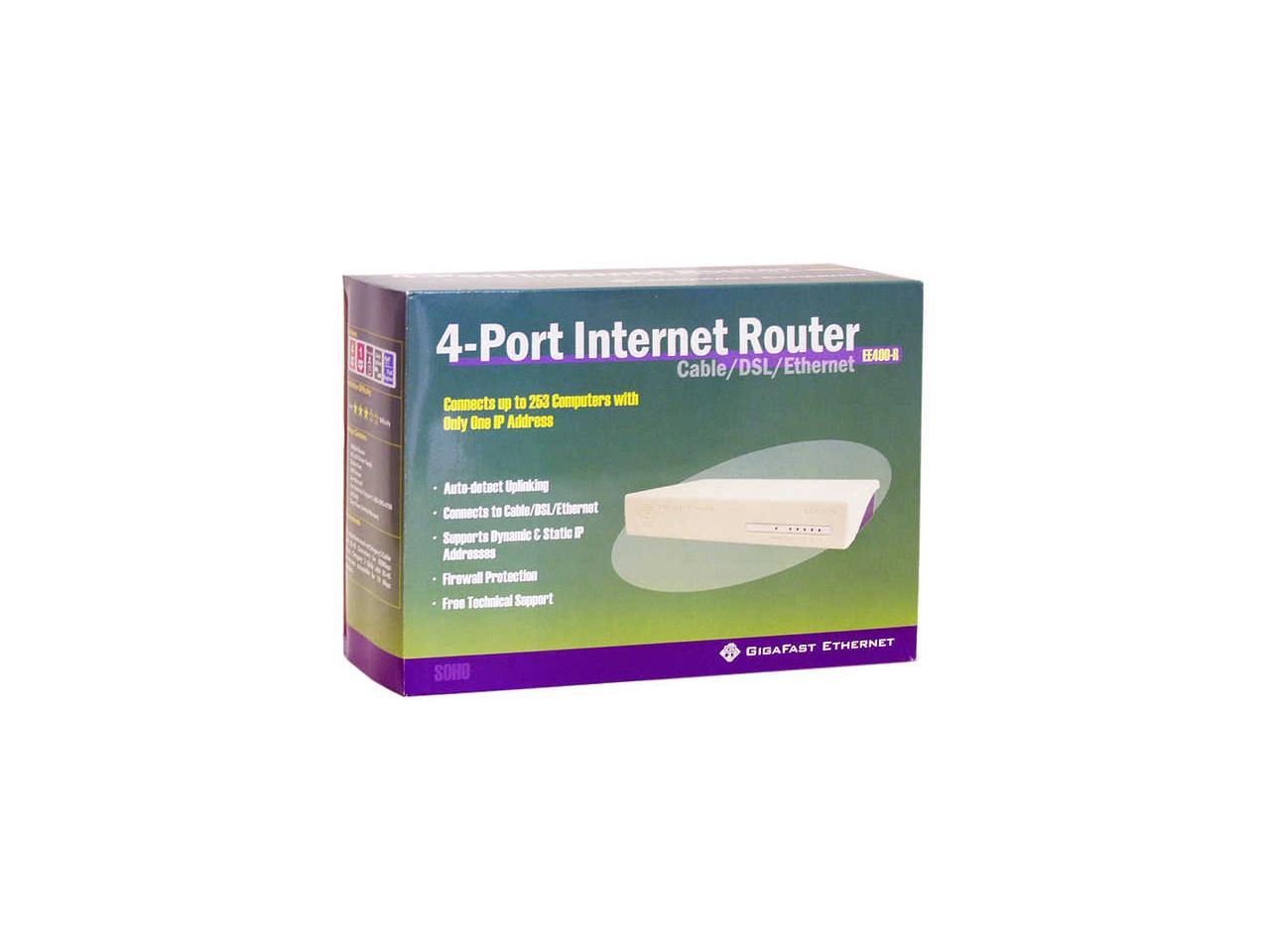 GIGAFAST EE400-R 10/20/100/200Mbps DSL/Cable Broadband Router - Newegg.com