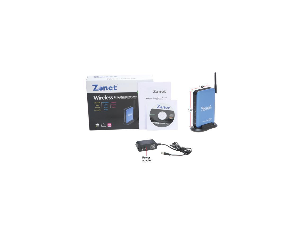 Zonet ZSR1134WE Wireless Broadband Router w/ 4pt LAN Switch - Newegg.com