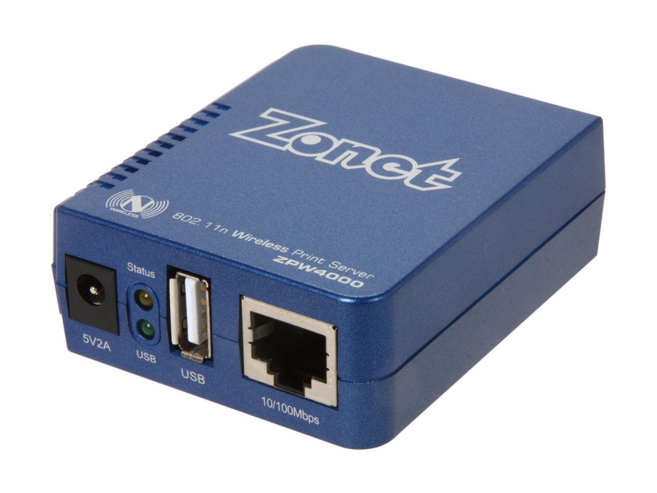 Zonet ZPW4000 Wireless USB Print Server - Newegg.com