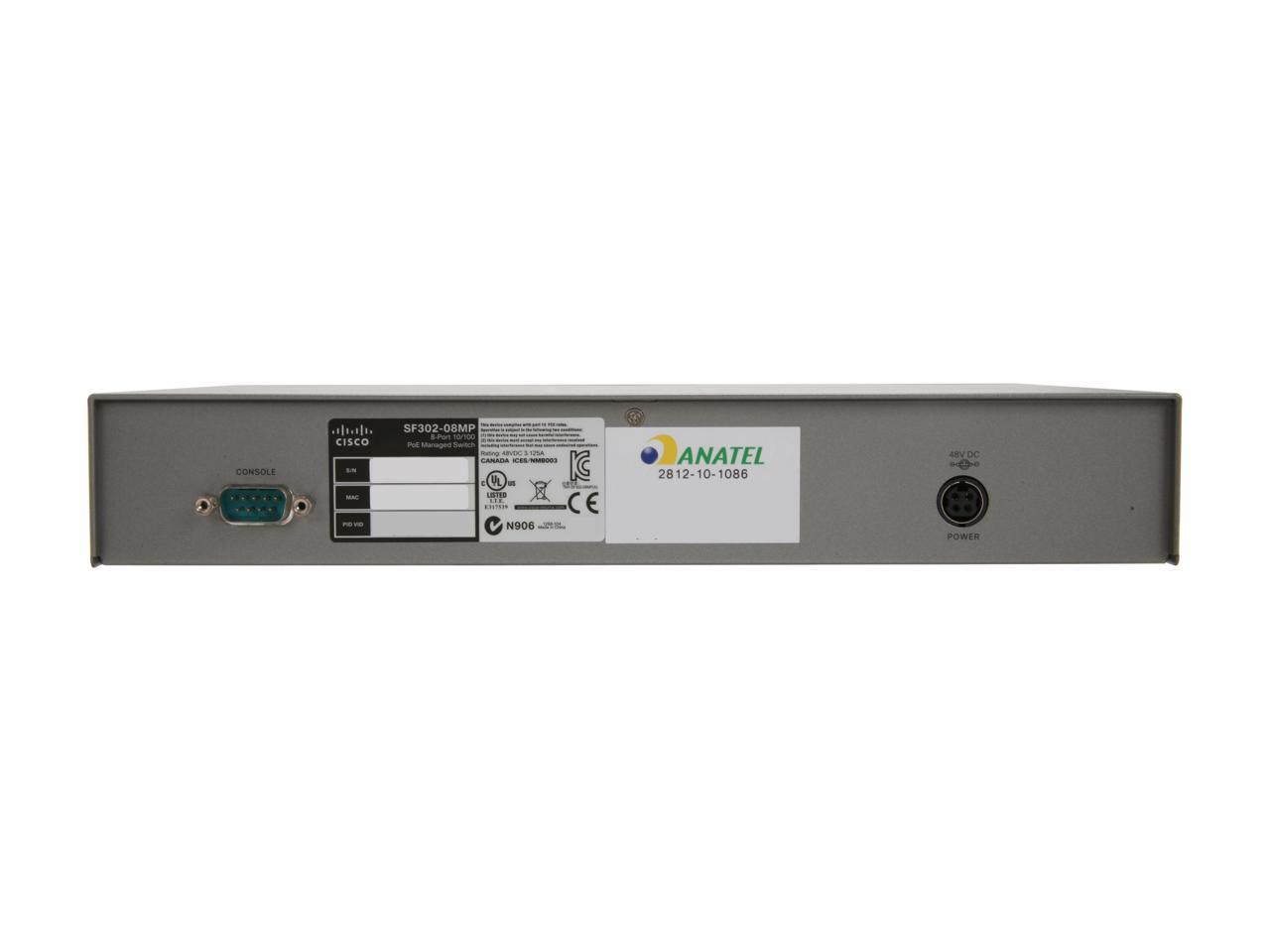 Cisco SF302-08MP (SRW208MP-K9-NA) 8-port 10/100 Max PoE Managed Switch ...