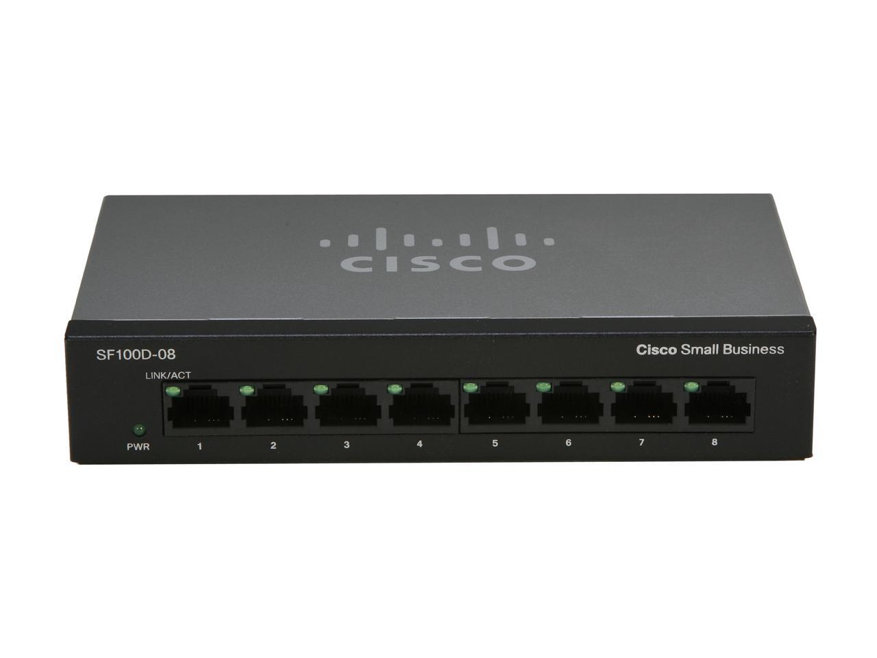 Cisco Small Business 100 Series SF100D-08-NA 8-Port Desktop Switch ...