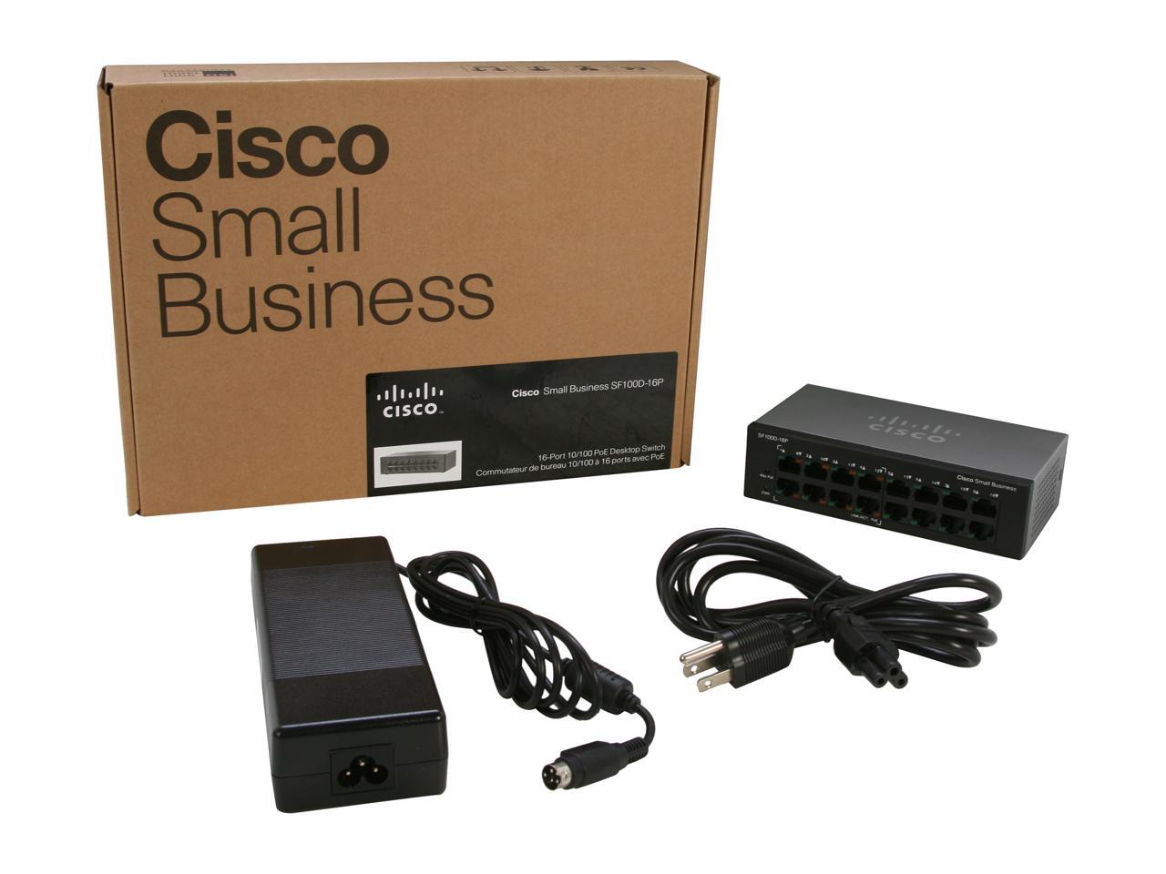 Cisco Small Business 100 Series SF100D-16P-NA 16-Port Fast Desktop ...