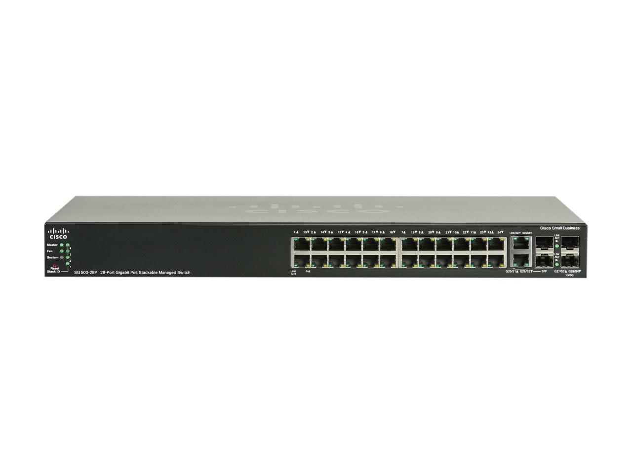Open Box: Cisco Small Business 500 Series SG500-28P-K9-NA PoE Stackable ...