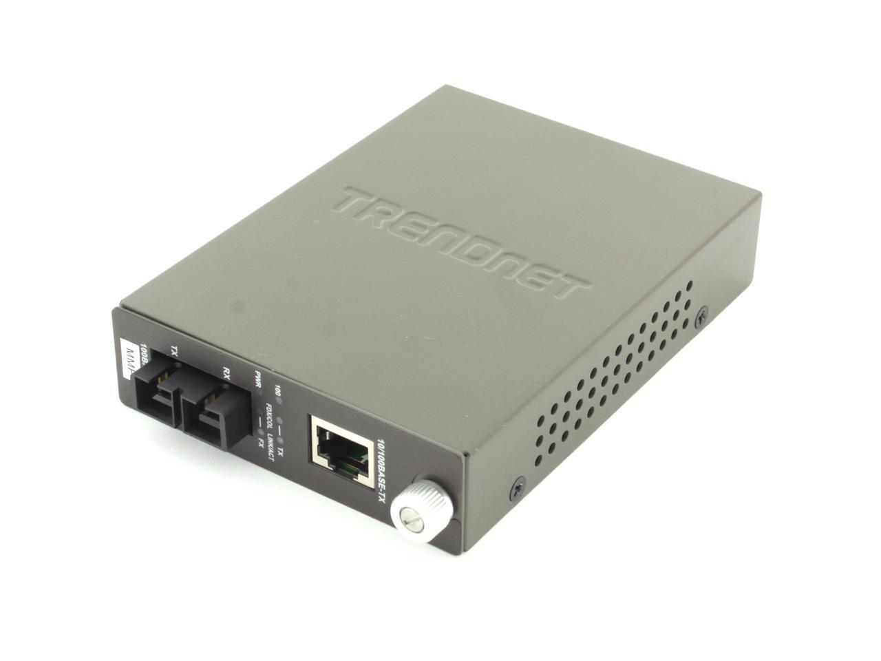 TRENDnet 100Base-TX to 100Base-FX Multi Mode SC Fiber Media Converter ...
