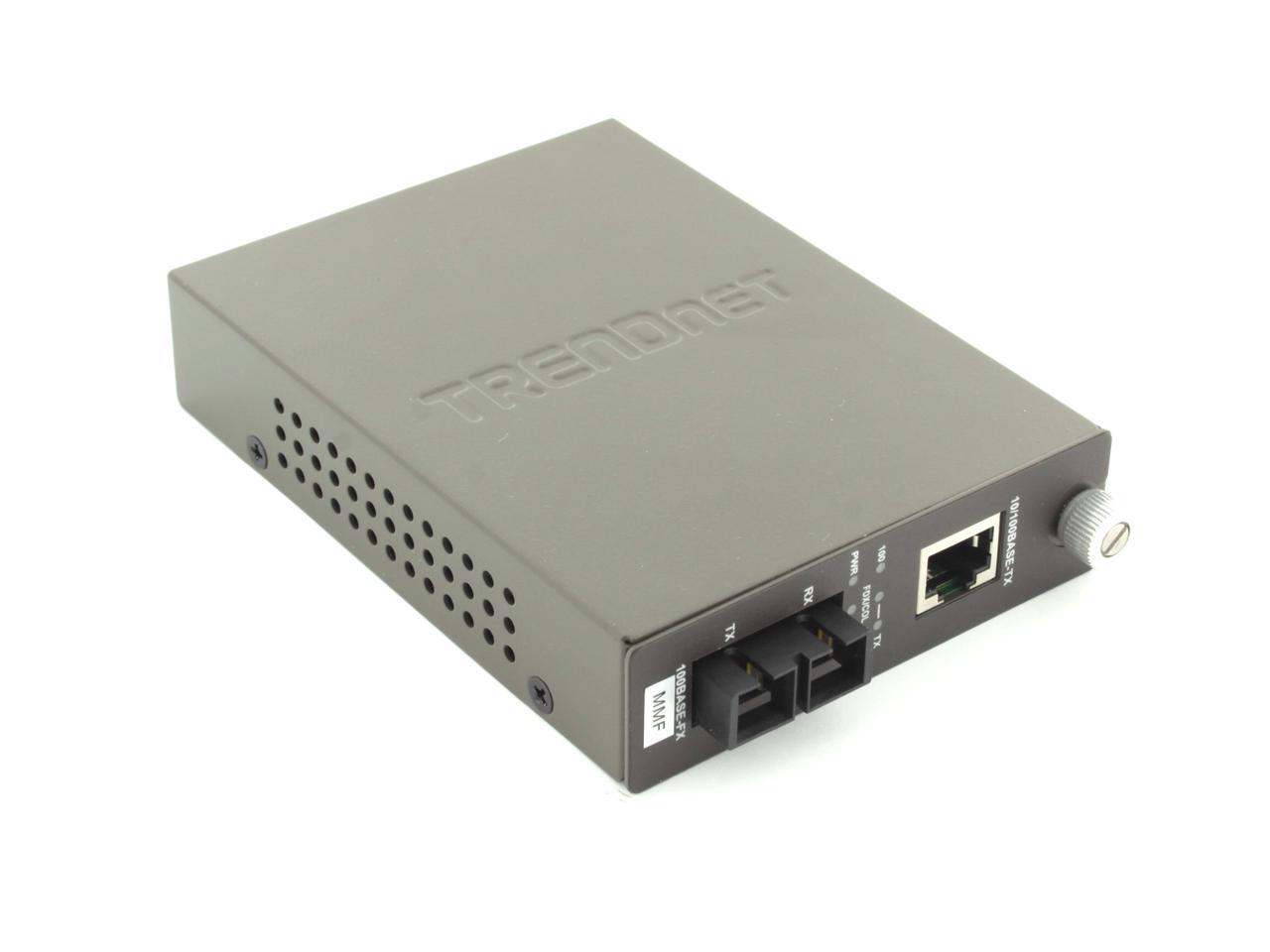 TRENDnet 100Base-TX to 100Base-FX Multi Mode SC Fiber Media Converter (2 Km, 1.2 Miles), Fiber ...