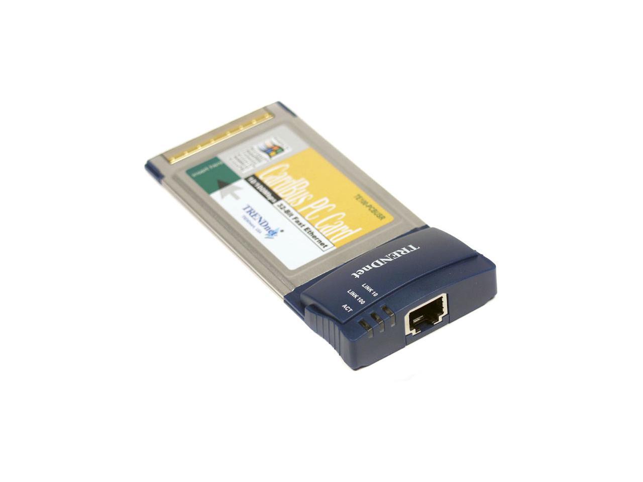 TRENDnet TE100-PCBUSR 10/100Mbps 32-Bit CardBus Fast Ethernet Card with ...