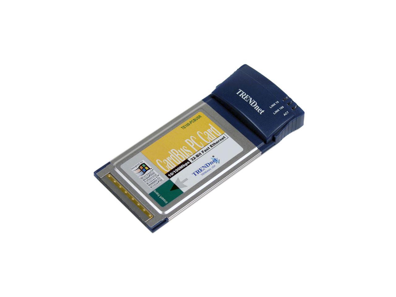 TRENDnet TE100-PCBUSR 10/100Mbps 32-Bit CardBus Fast Ethernet Card with ...