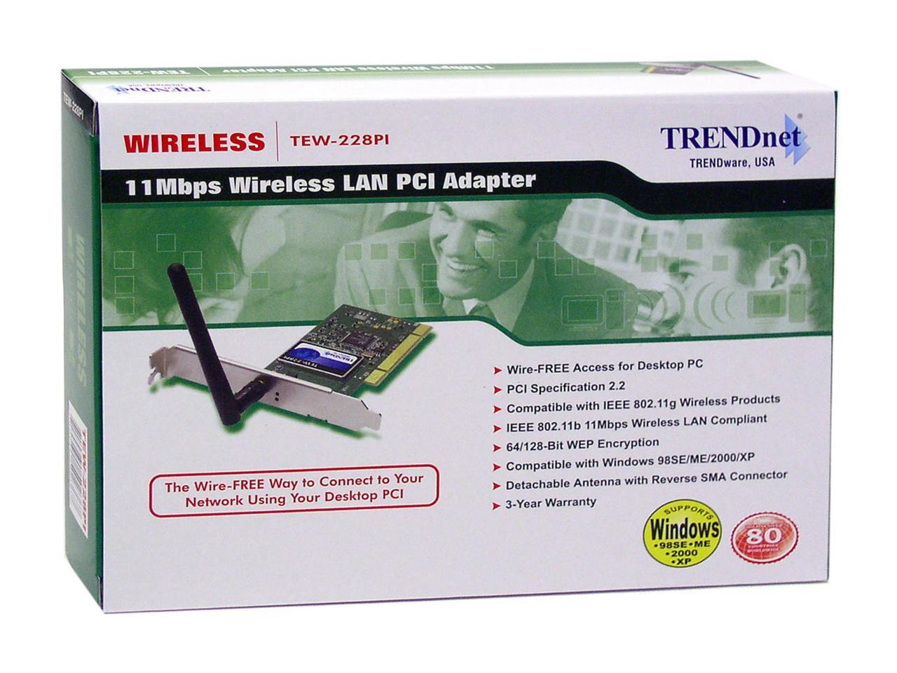 TRENDnet TEW-228PI PCI 11Mbps Wireless LAN PCI Adapter - Newegg.com