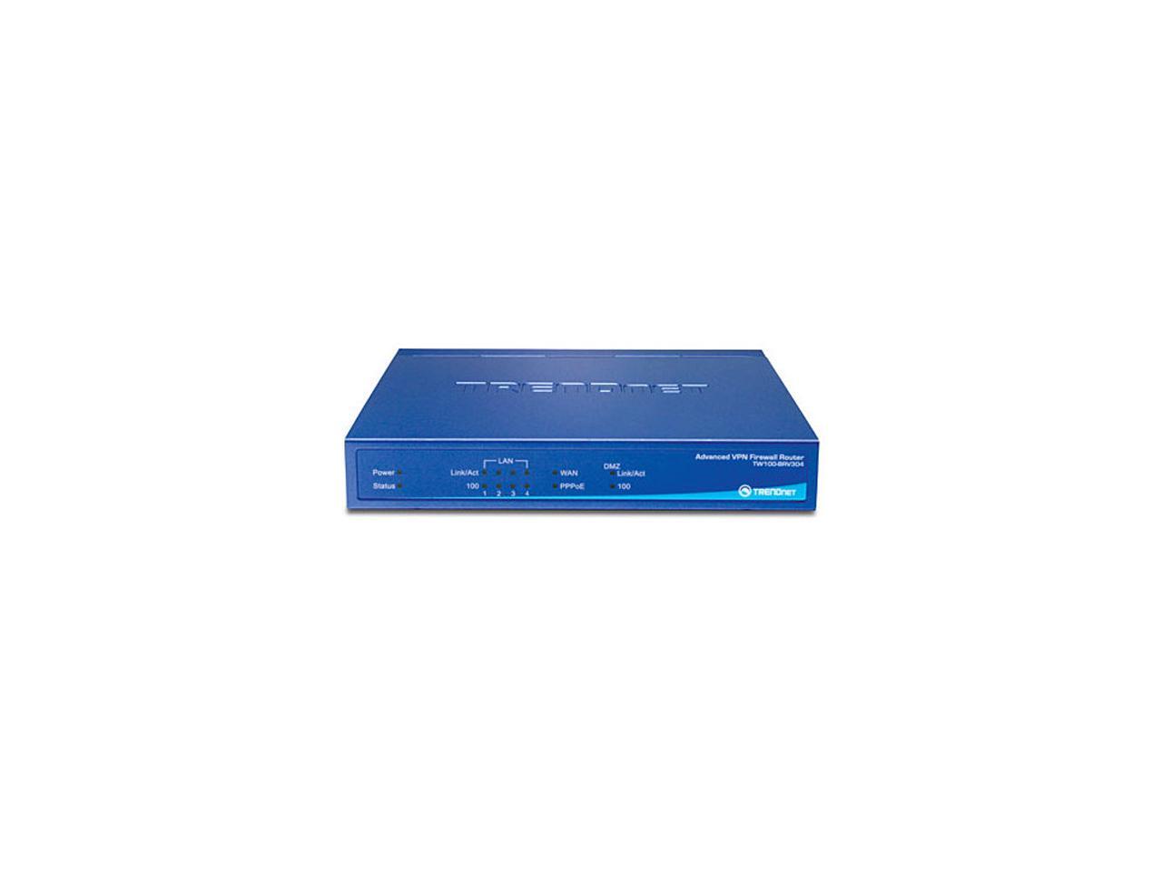 TRENDnet TW100BRV304 10/100Mbps 4-Port Advanced VPN Firewall Router ...