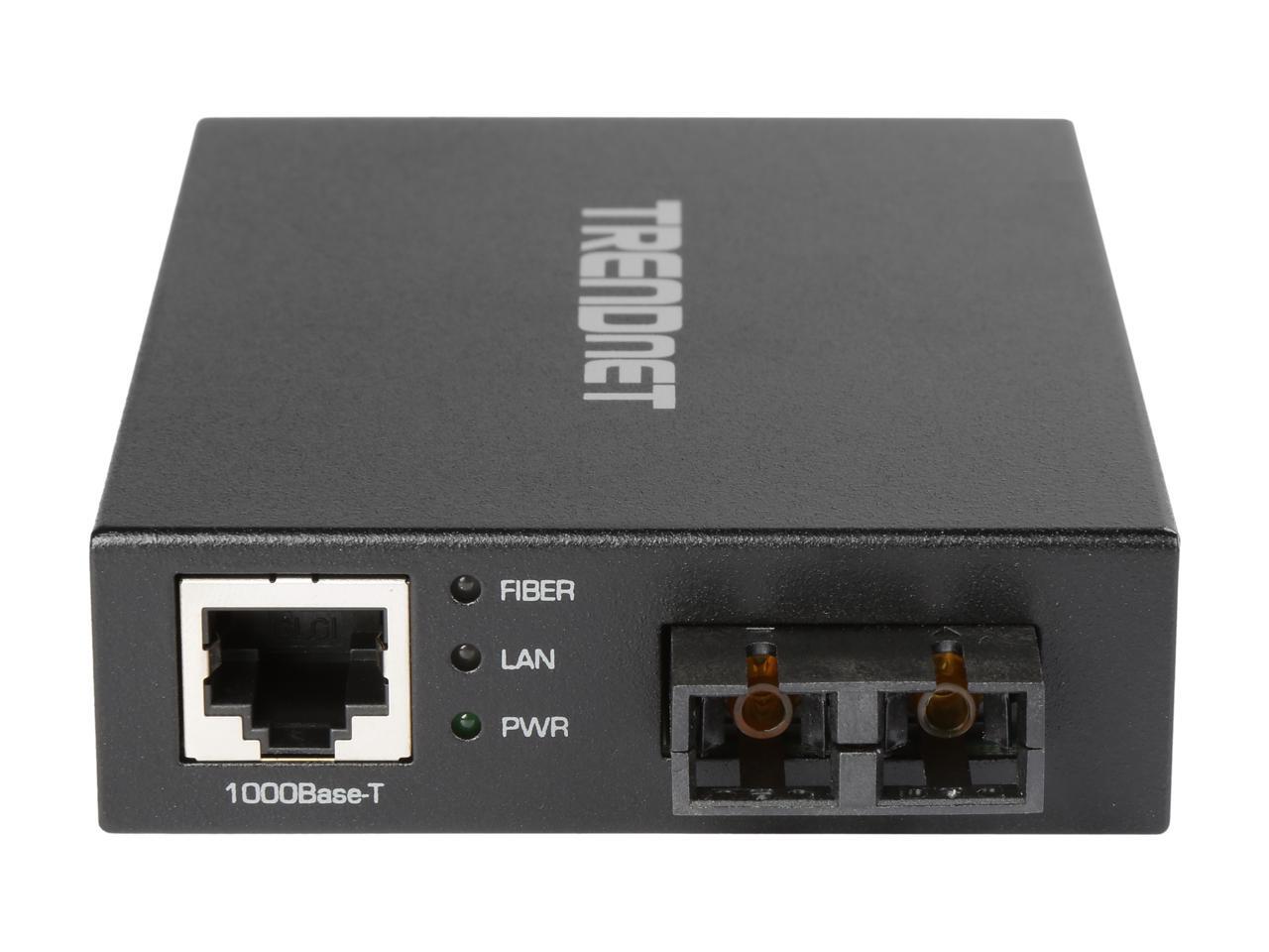 TRENDnet 1000Base-T to 1000Base-SX Multi-Mode SC Fiber Converter, Up to ...