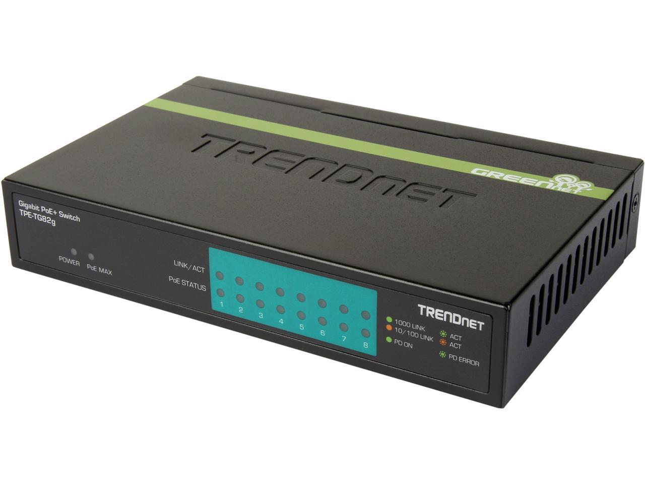 TRENDnet TPE-TG82G 8-Port Gigabit PoE+ Switch - Newegg.com