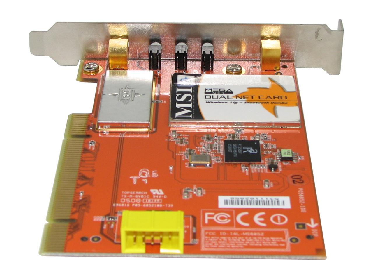 MSI MS-6852 PCI Wireless-G + Bluetooth Combo Desktop Card - Newegg.com