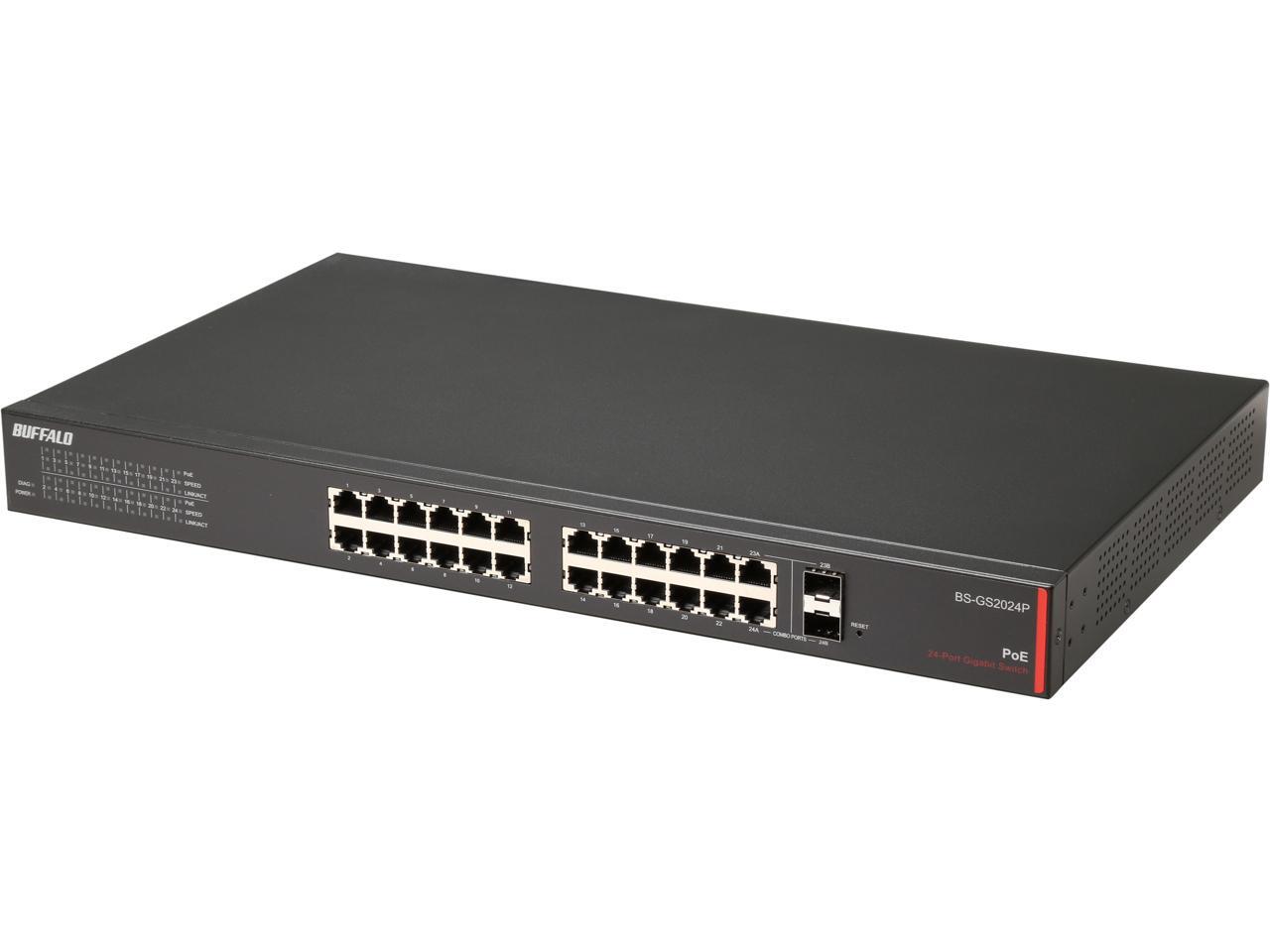 Buffalo BS-GS2024P 24-Port Gigabit Green Ethernet PoE Web Smart Switch ...