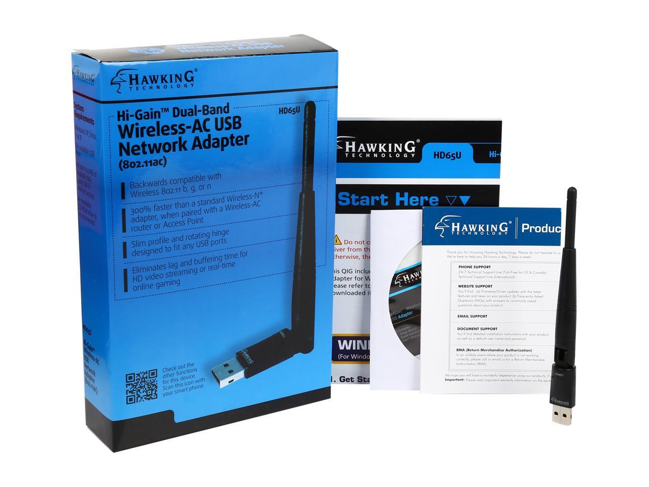 Hawking Technology Hi-Gain Wireless-AC Dual-Band USB Network Adapter ...