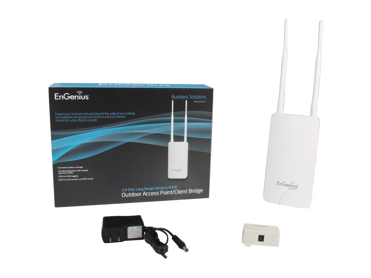 EnGenius ENS202EXT N300 High-powered/Long-range Wireless Outdoor Access ...