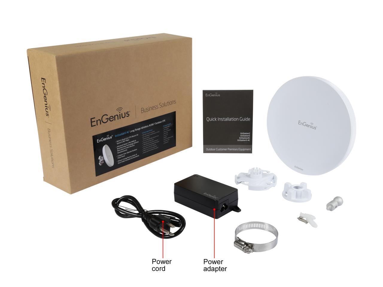 EnGenius EnTurbo EnStation5-AC 5 GHz Outdoor 11ac Wave 2 PtP Wireless ...