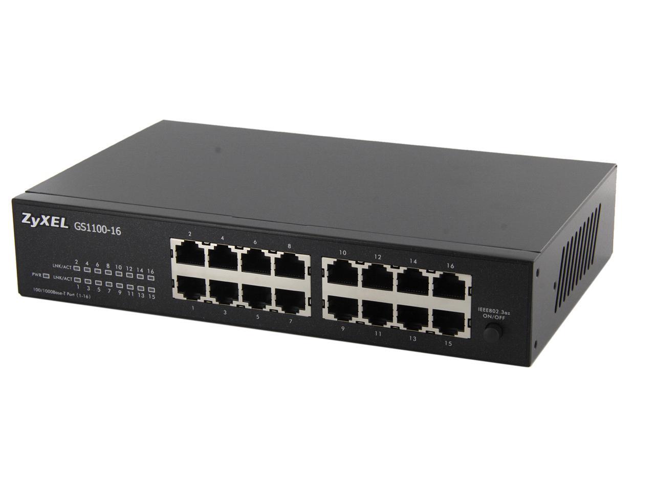 ZyXEL GS1100-16 16 Port Unmanaged Gigabit Rackmount Switch - Newegg.com