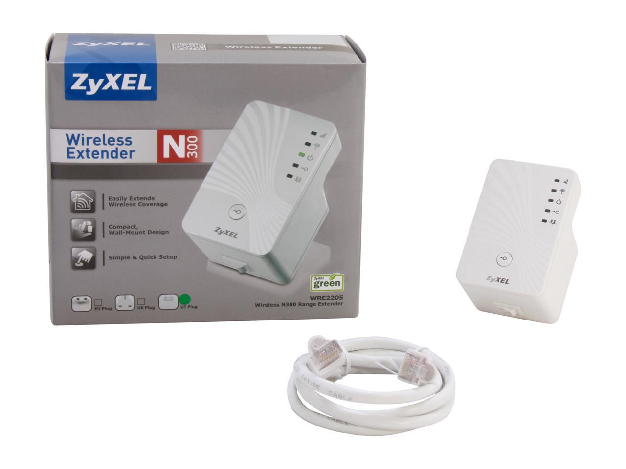 ZyXEL WRE2205 Wireless N300 Range Extender - Newegg.com