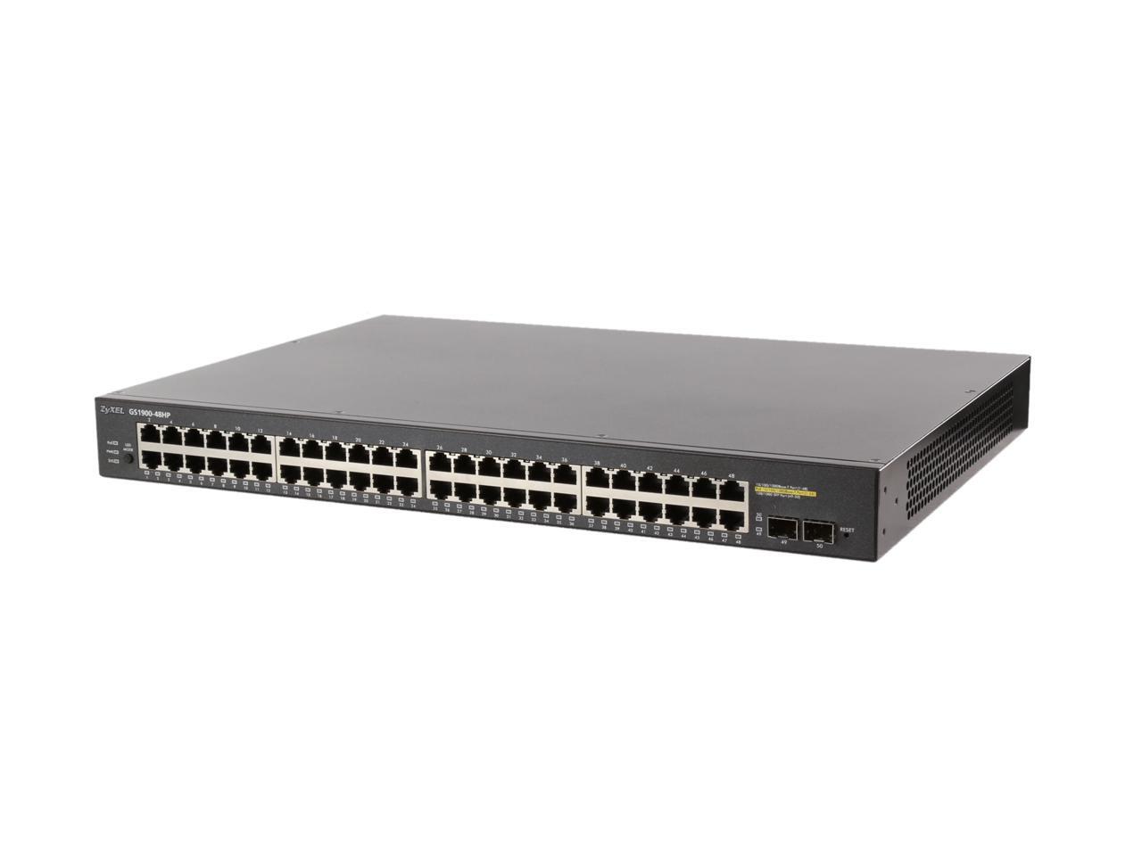 ZyXEL GS1900 GS1900-48HP 48-port GbE Smart Managed PoE Switch - Newegg.com