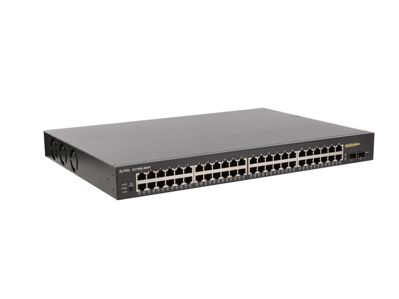 ZyXEL GS1900 GS1900-48HP 48-port GbE Smart Managed PoE Switch - Newegg.com