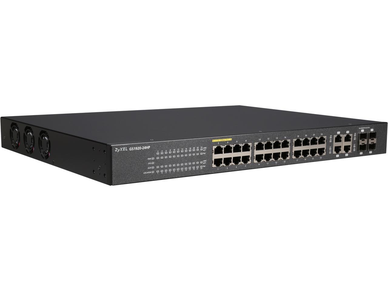 ZyXEL GS1920 GS1920-24HP Managed 24-port GbE Smart Managed PoE Switch ...