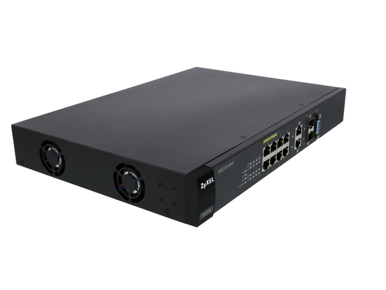 Zyxel 8 Port 180W High Powered PoE+ Gigabit Ethernet L2 Managed Switch ...