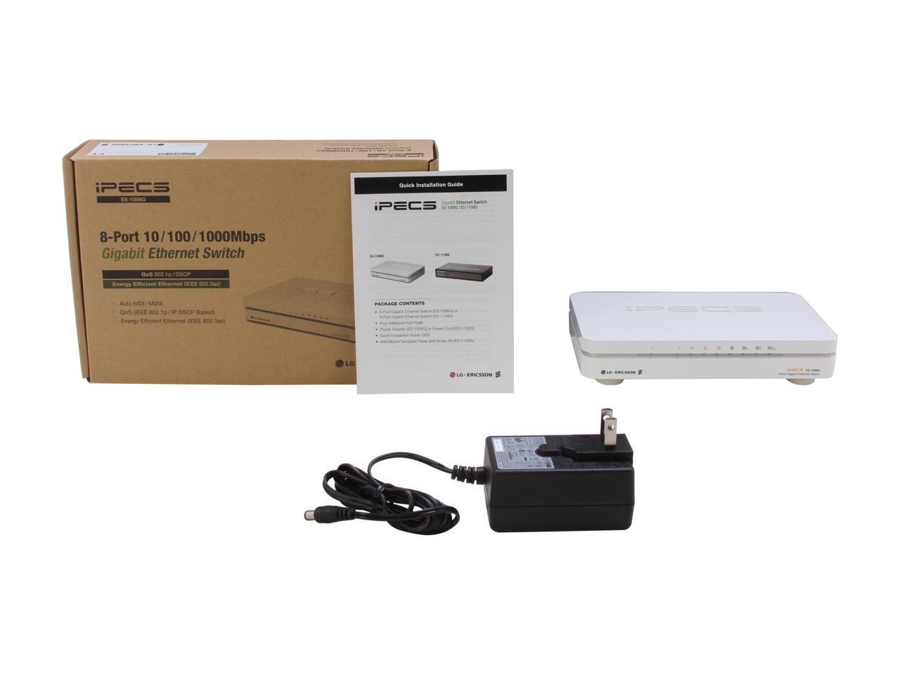 LG-Ericsson iPECS ES-1008G 8-Port Gigabit Ethernet Unmanaged Switch ...