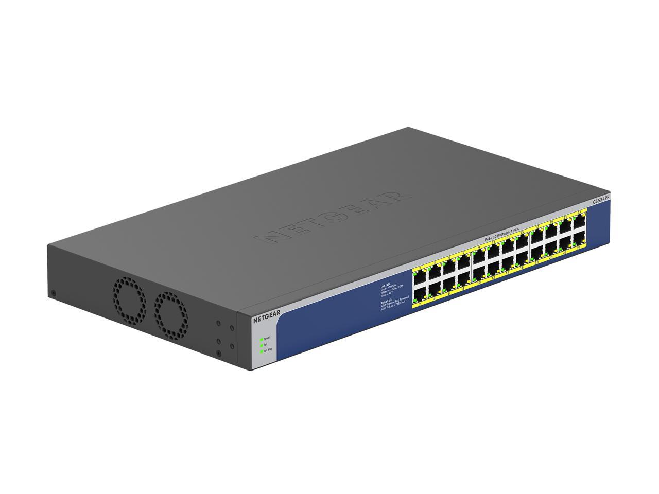 NETGEAR 24-Port Gigabit Ethernet High-Power PoE+ Unmanaged Switch (300W ...