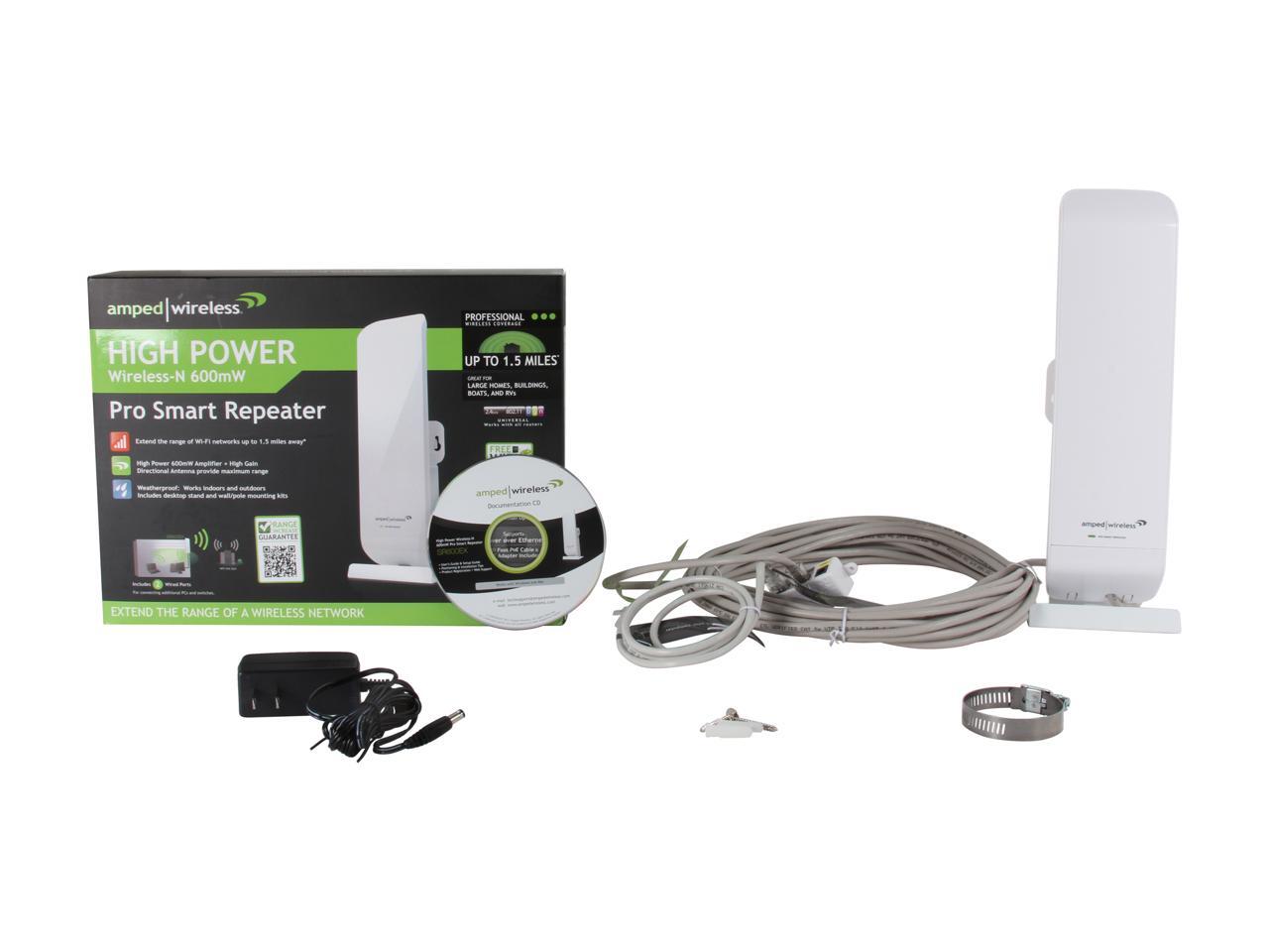 Amped Wireless SR600EX High Power Wireless-N 600mW Pro Smart Repeater ...