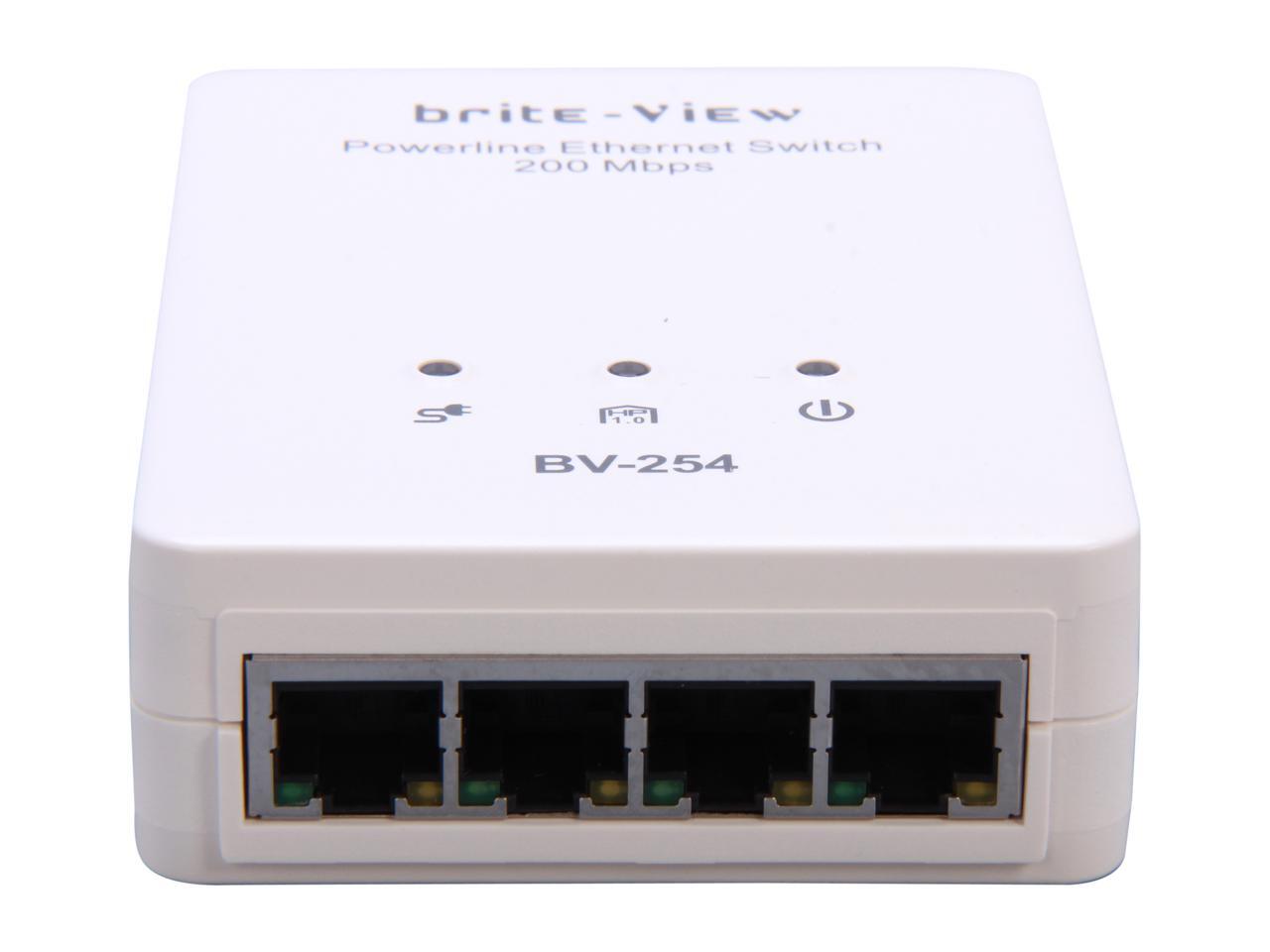 brite-View BV-210C Mini Powerline AV Ethernet Network Adapter Kit ...
