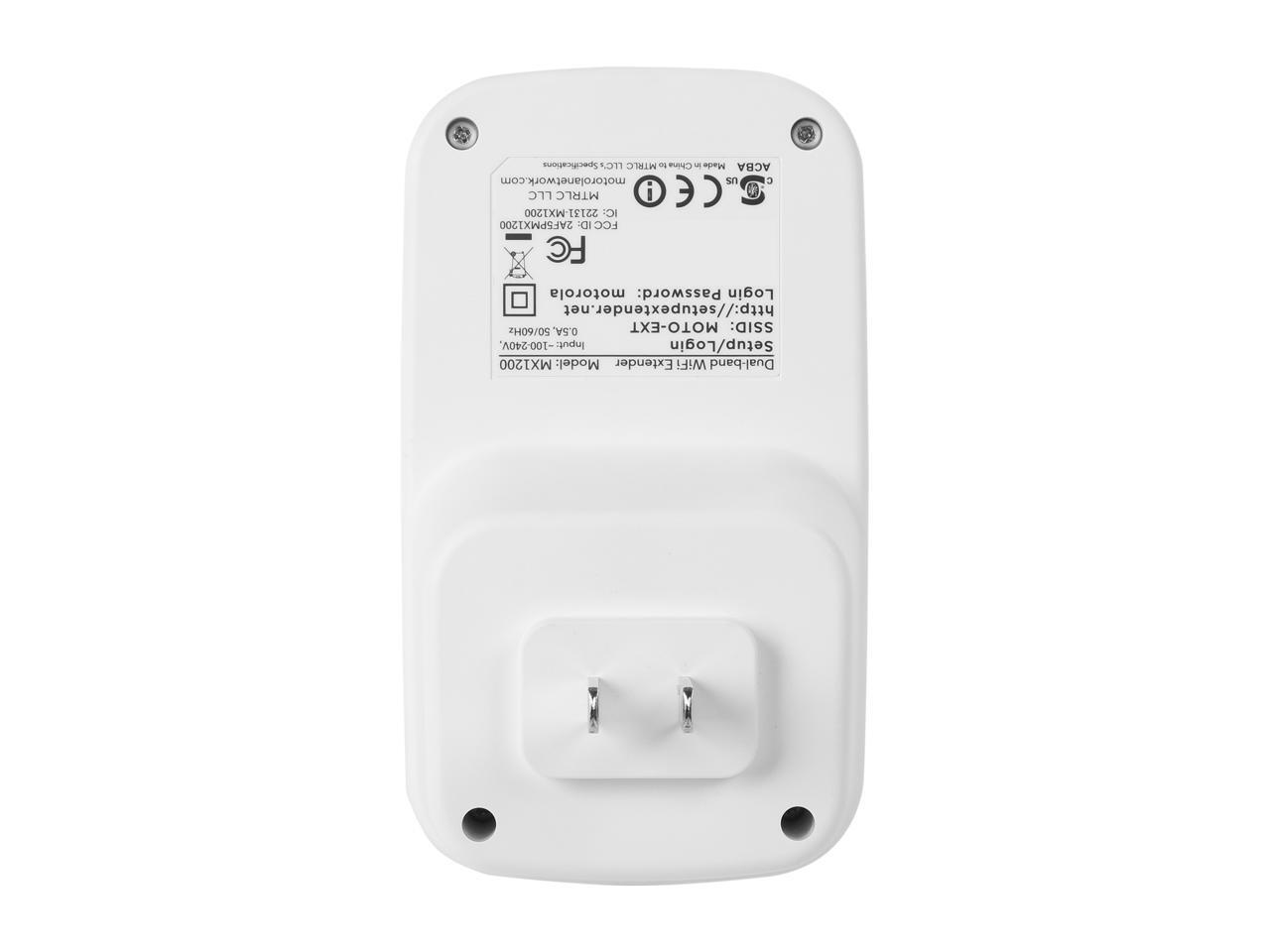 Motorola AC1200 Wi-Fi Range Extender with Gigabit Ethernet, Dual Band ...