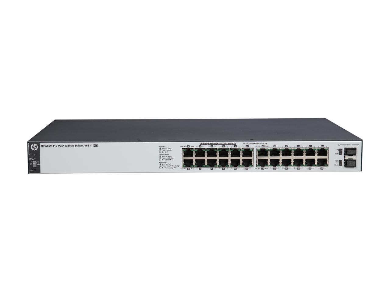 HPE OfficeConnect 1820 24G PoE+ (185W) Switch (J9983A) - Newegg.ca