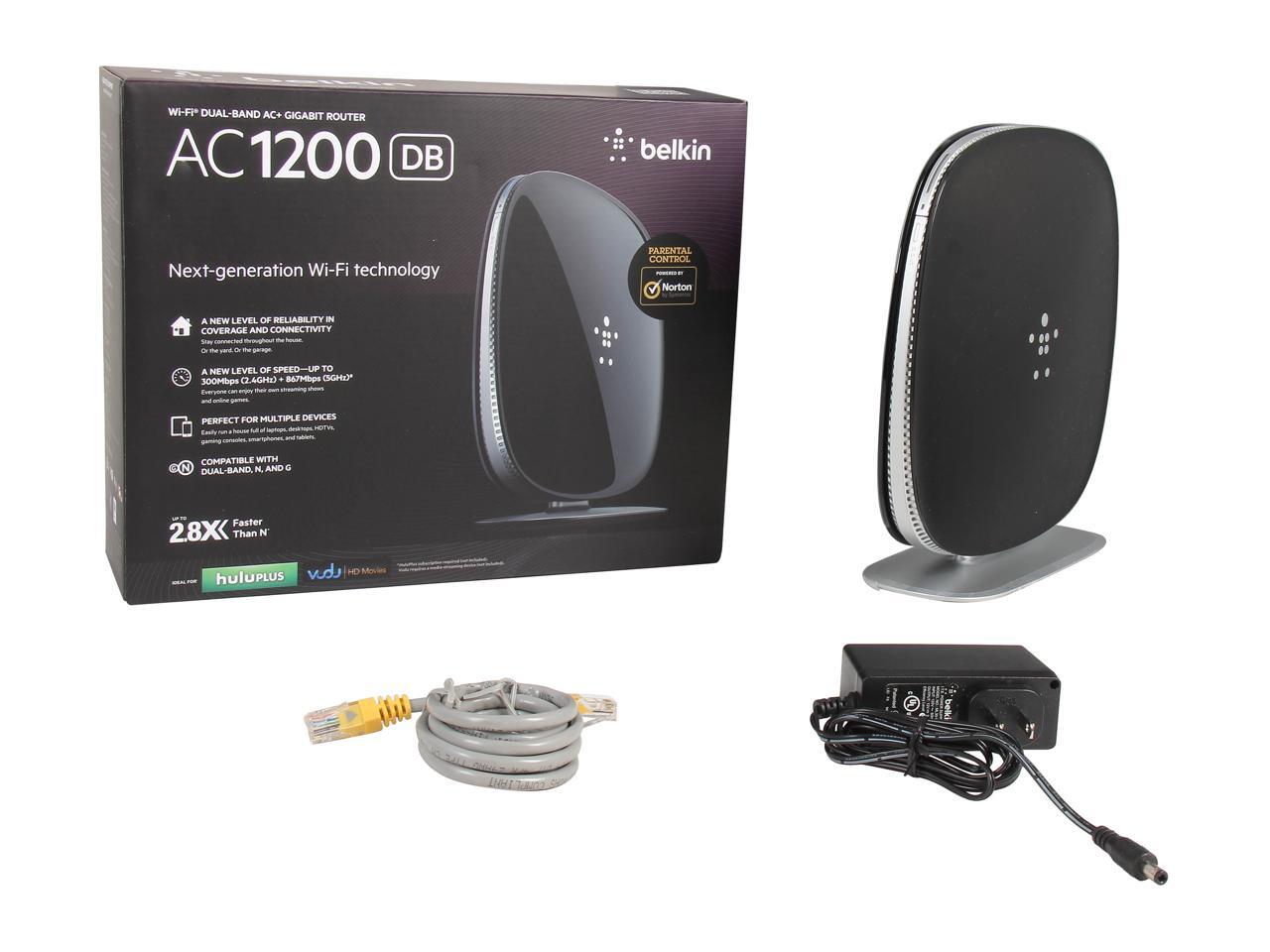 Belkin F9K1113 AC1200 Dual Band Wireless AC+ Gigabit Router - Newegg.com