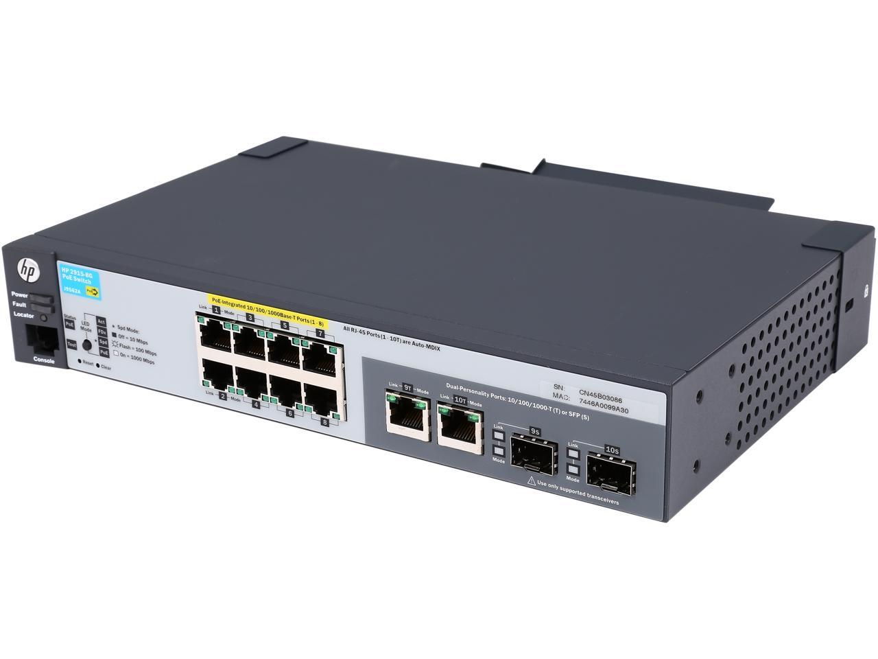 HP J9562A#ABA ProCurve 2915-8G-PoE Ethernet Switch - 10 Port - 2 Slot ...