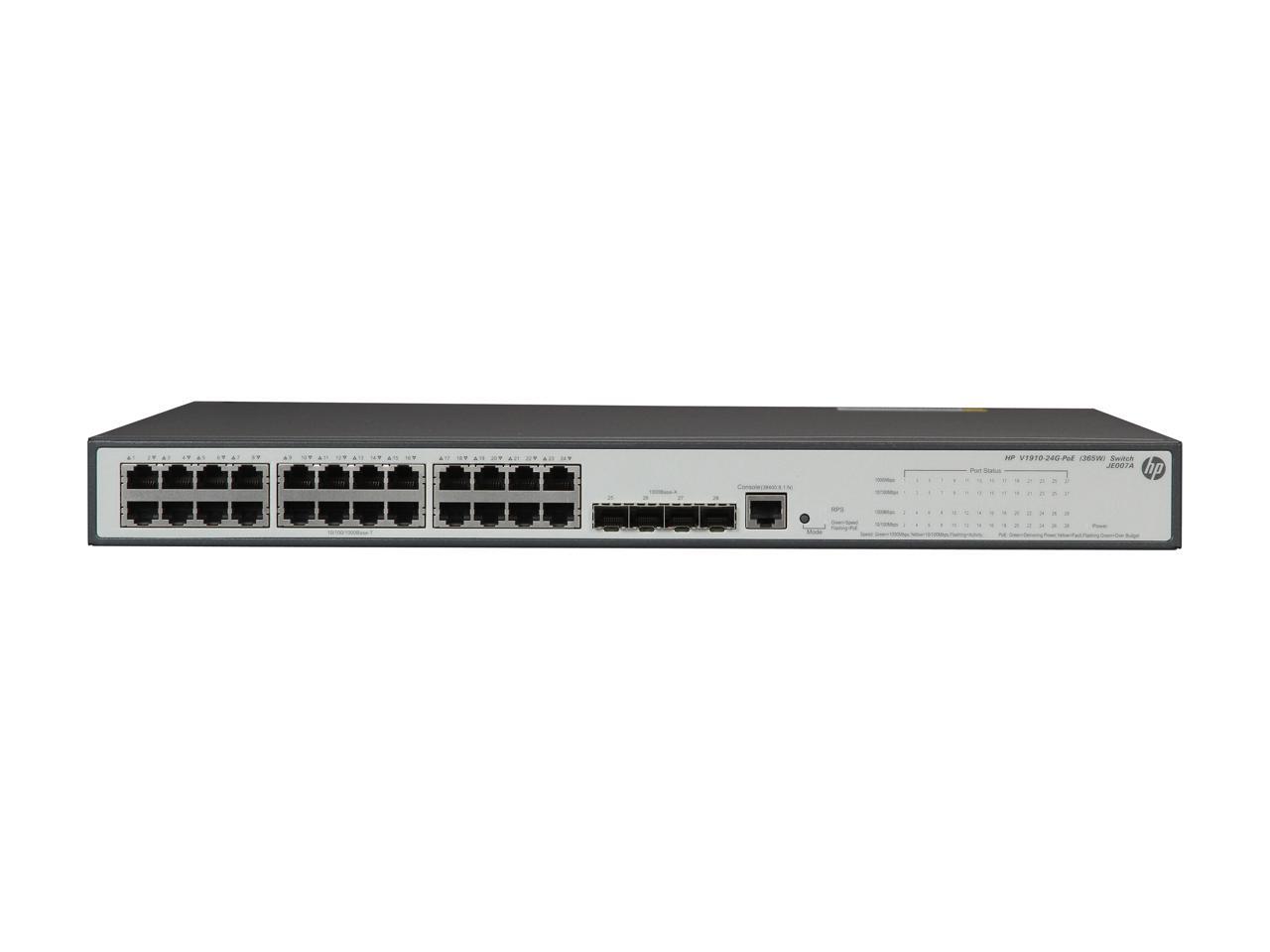 HP V1910-24G-PoE JE007A#ABA V1910-24G-PoE Switch - Newegg.com