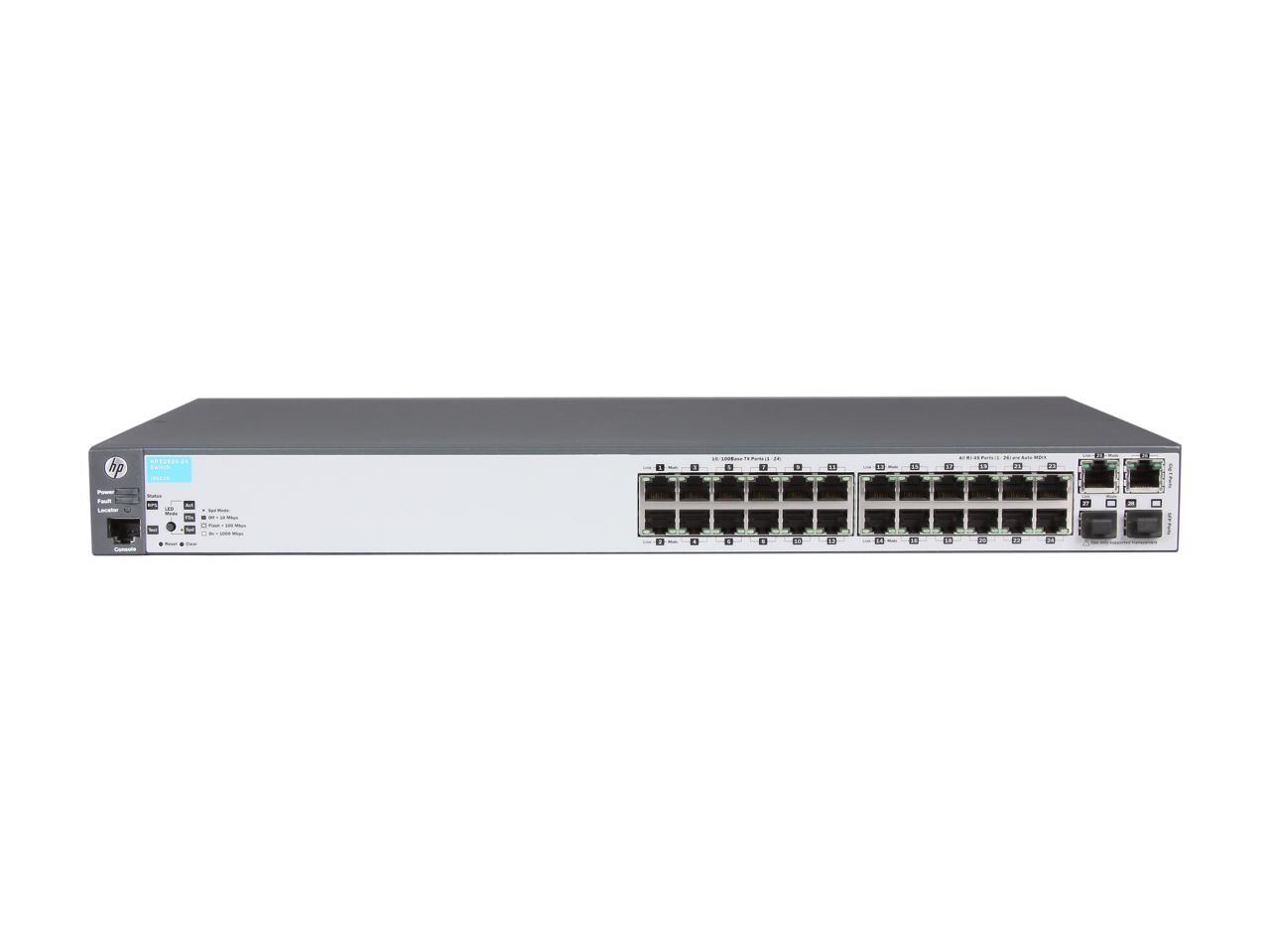 HPE Aruba 2620-24 Fixed 24 Port L2 Managed Fast Ethernet Switch (J9623A ...