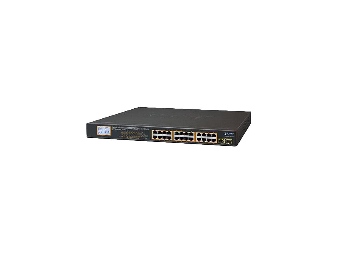 Planet GSW-2620VHP 24-Port 10/100/1000T 802.3at PoE + 2-Port Gigabit ...