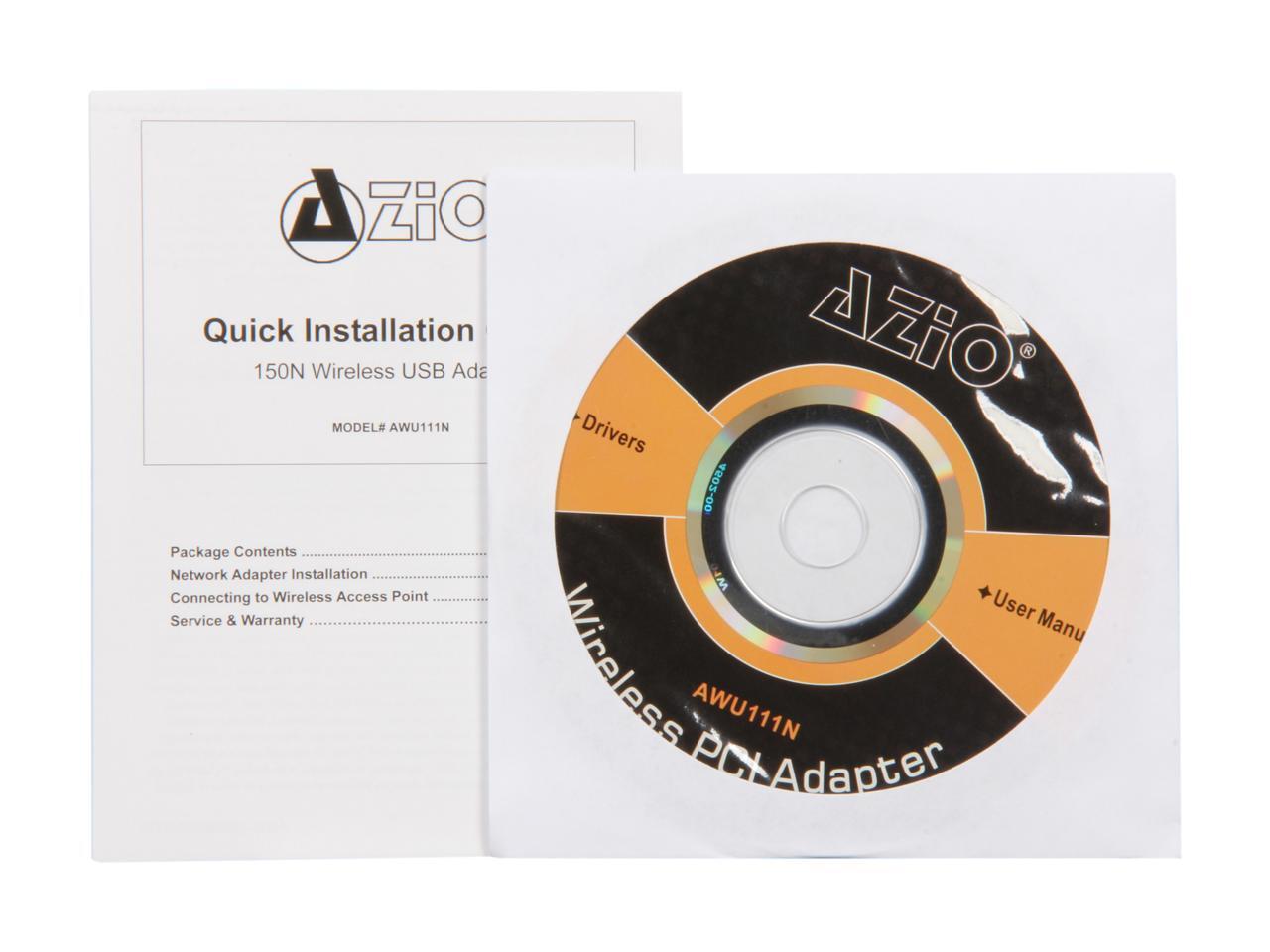 AZiO AWU111N USB 2.0 Wireless Adapter - Newegg.com