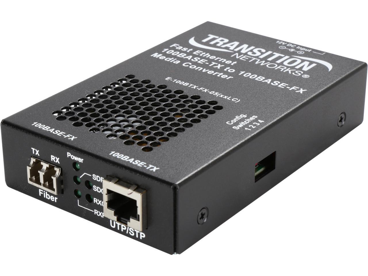 TRANSITION E-100BTX-FX-05(LC)NA 100BASE-TX to 100BASE-FX MMF LC Media ...