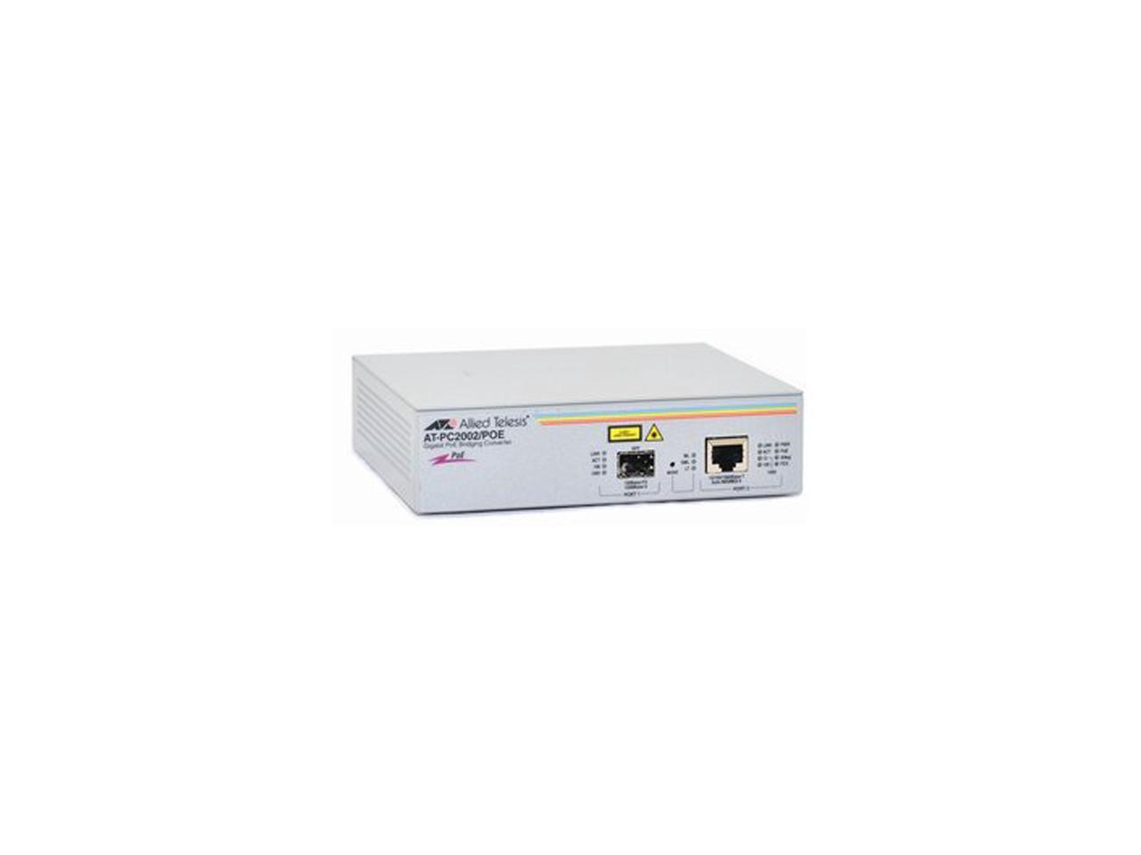 Allied Telesis AT-PC2002/POE-10 Gigabit Ethernet Media Converter ...