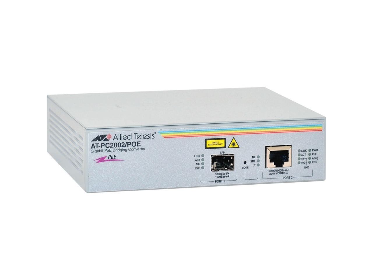 Allied Telesis AT-PC2002/POE-10 Gigabit Ethernet Media Converter - Newegg.com