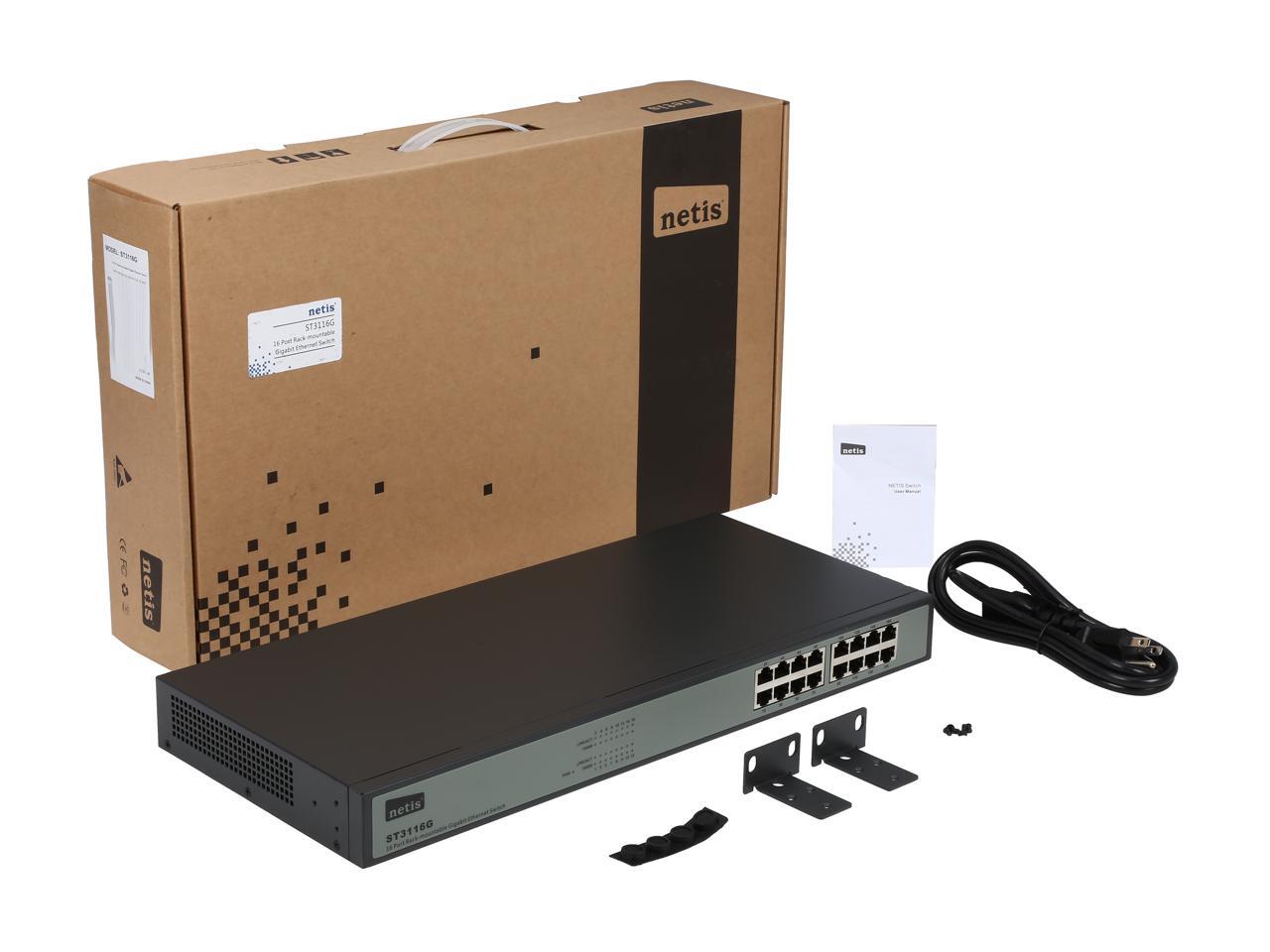 NETIS ST3116G 16 Port Gigabit Ethernet Rackmount Switch - Newegg.com