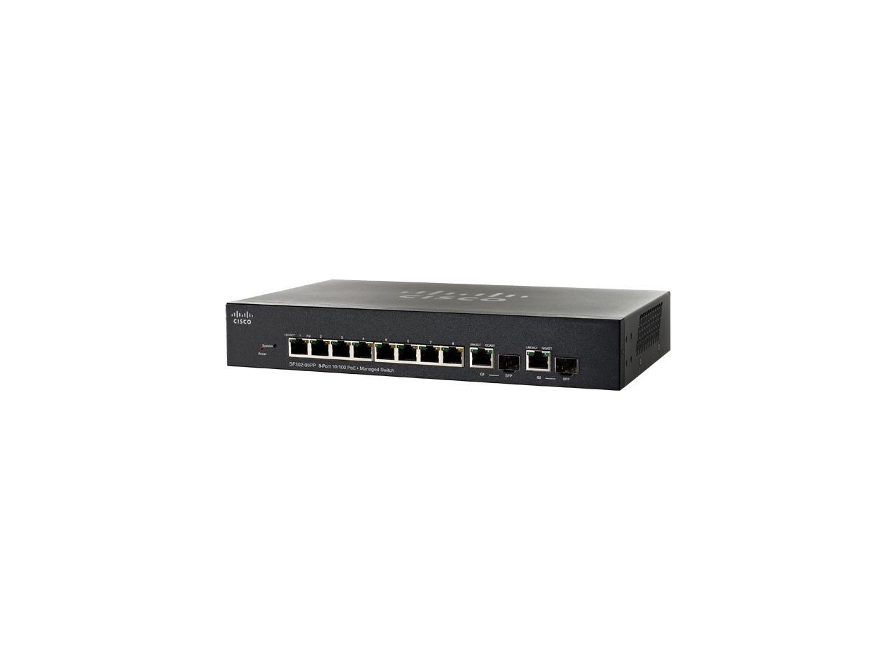 Cisco SF302-08PP 8-Port 10/100 PoE+ Managed Switch - Newegg.com