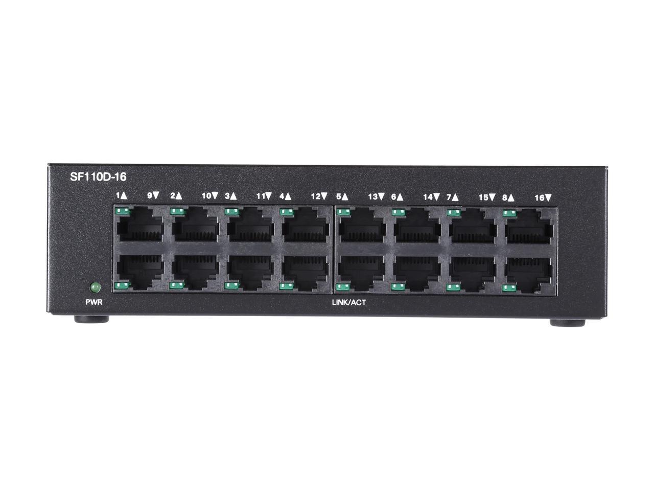 CISCO SF110D-16 16-Port 10/100 Unmanaged Desktop Switch - Newegg.com
