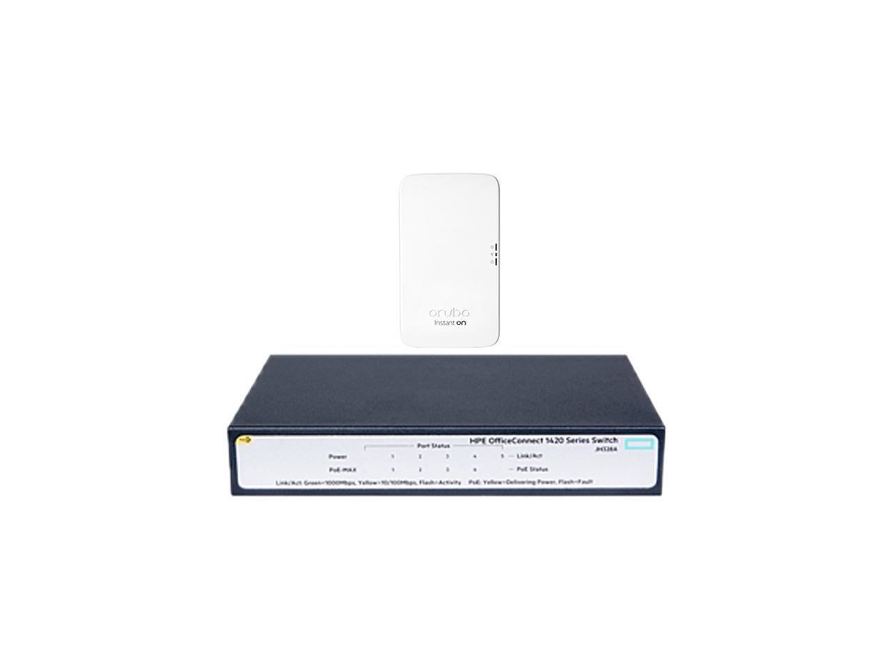 HPE JH328A#ABA Switch + Aruba Instant On AP11D Wave2 Access Point ...