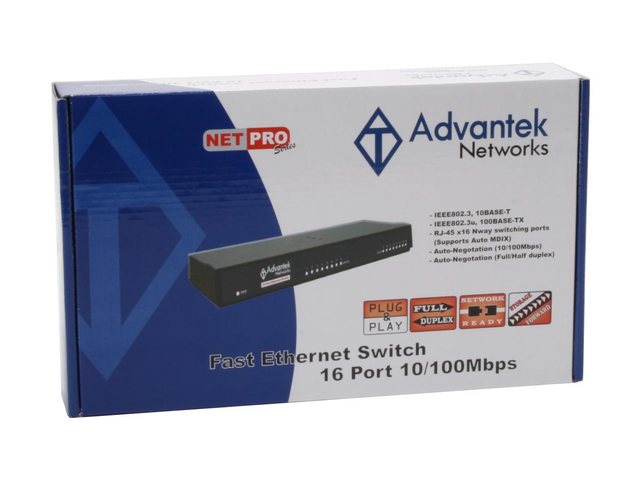 Advantek ANS-16P Fast Ethernet Switch - Newegg.com