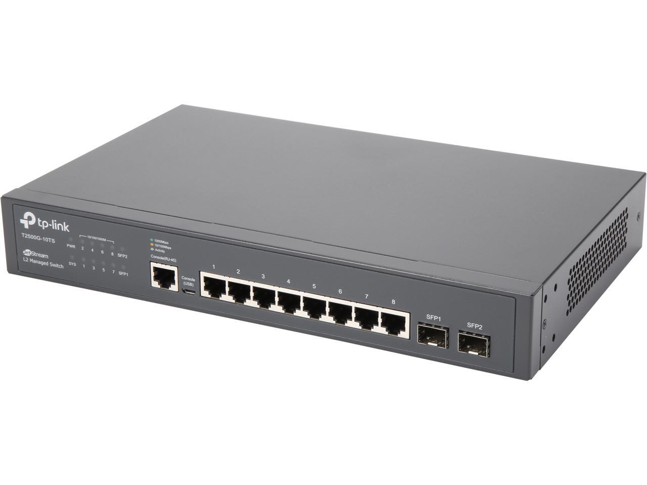 TP-Link 8 Port Gigabit Switch | L2 Managed w/ Console Port | 2 SFP ...