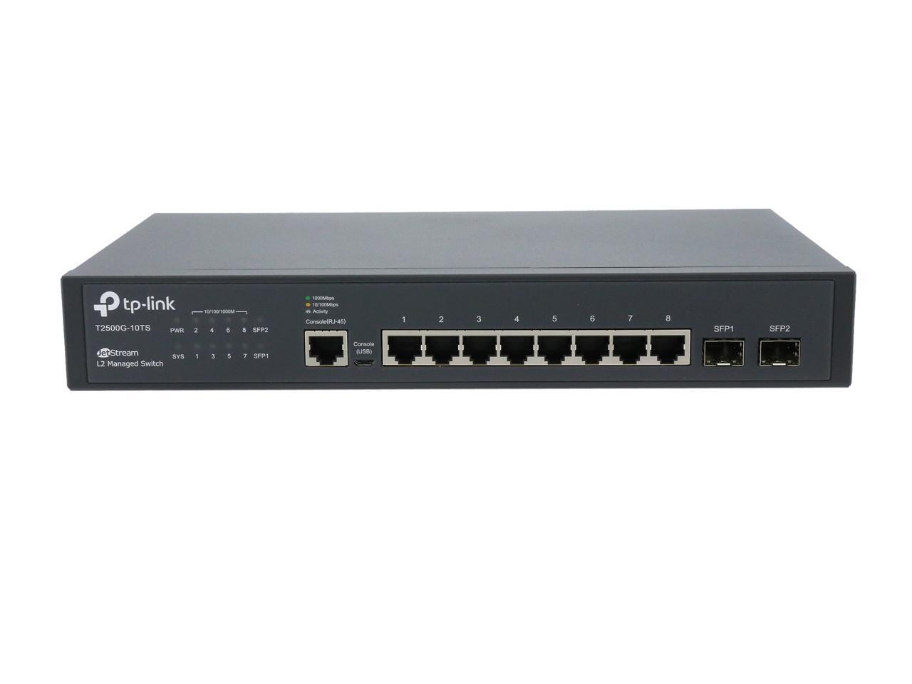 TP-Link 8 Port Gigabit Switch | L2 Managed w/ Console Port | 2 SFP ...