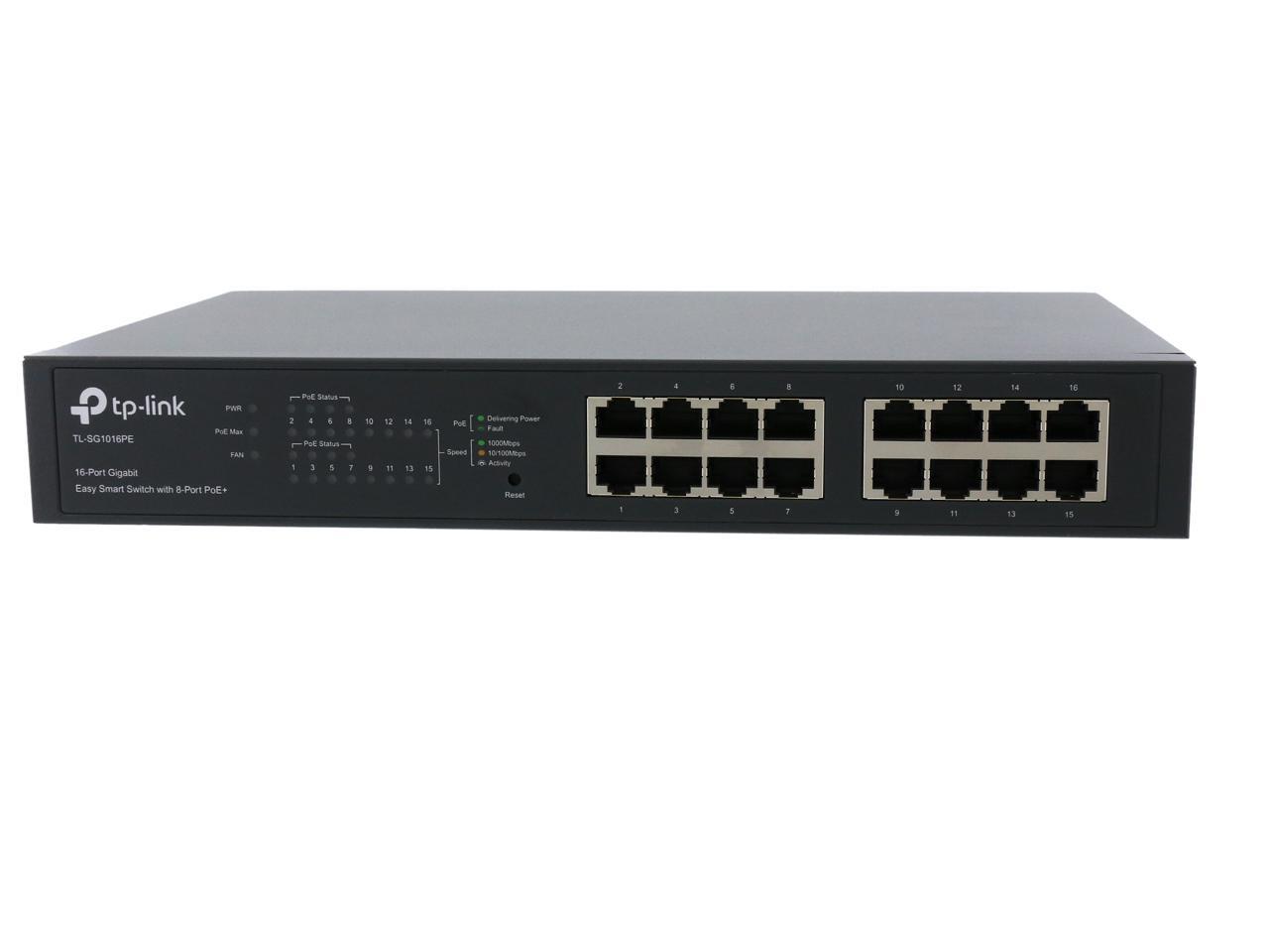 Refurbished: TP-Link TL-SG1016PE 16-Port Gigabit Easy Smart PoE Switch ...