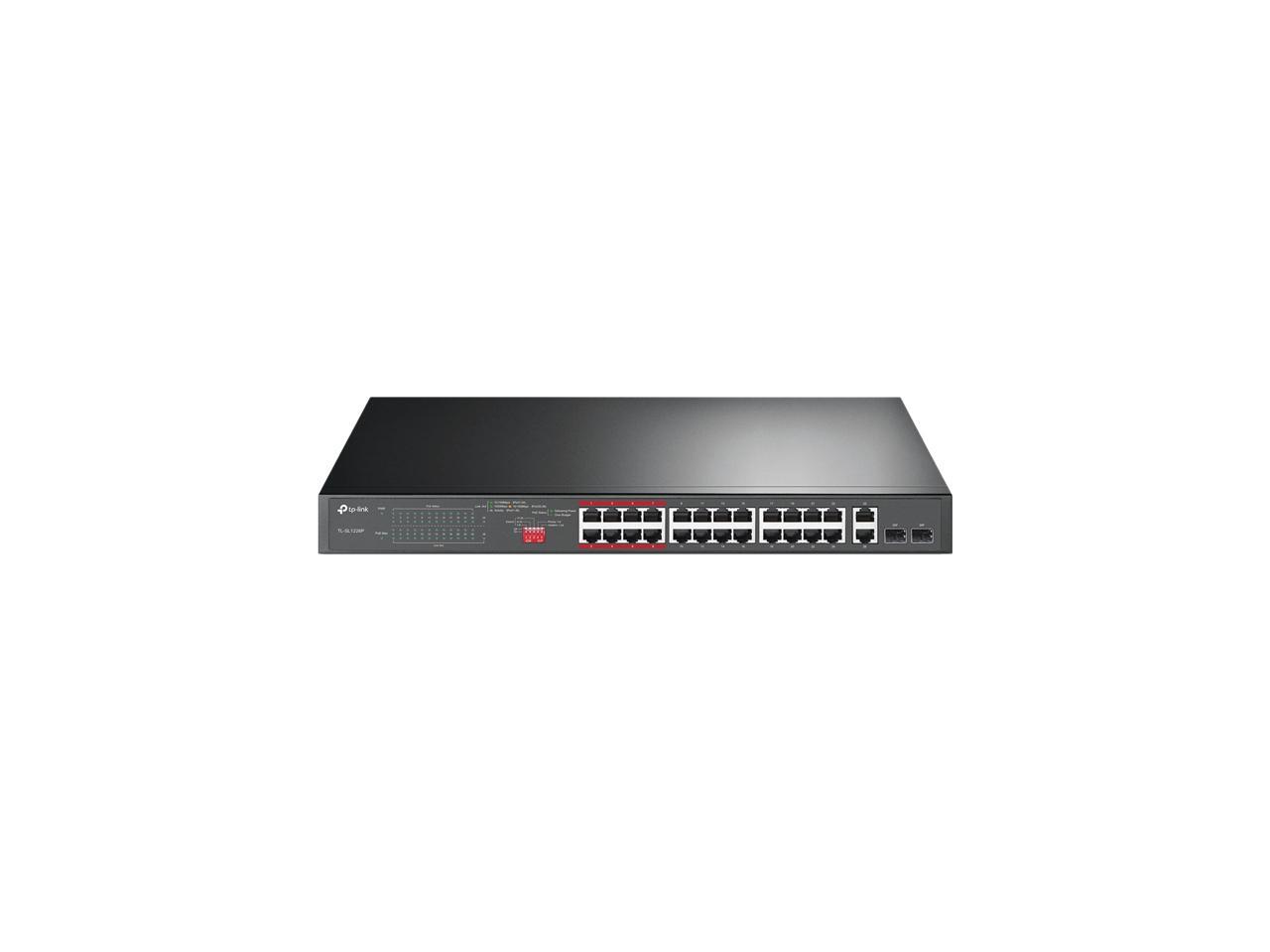 TP-Link 24 Port Fast Ethernet PoE Switch | 24 PoE+ Ports @250W, w/ 2 ...